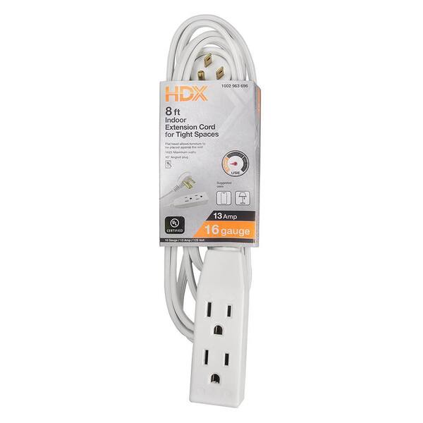 Have a question about HDX 8 ft. 16/3 Light Duty Indoor Tight Space Extension Cord with Banana ...