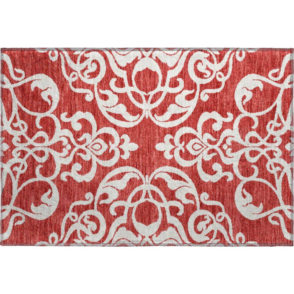Addison Rugs Mayfield Premium Machine Washable Abstract AMF973 Red 1 ft ...