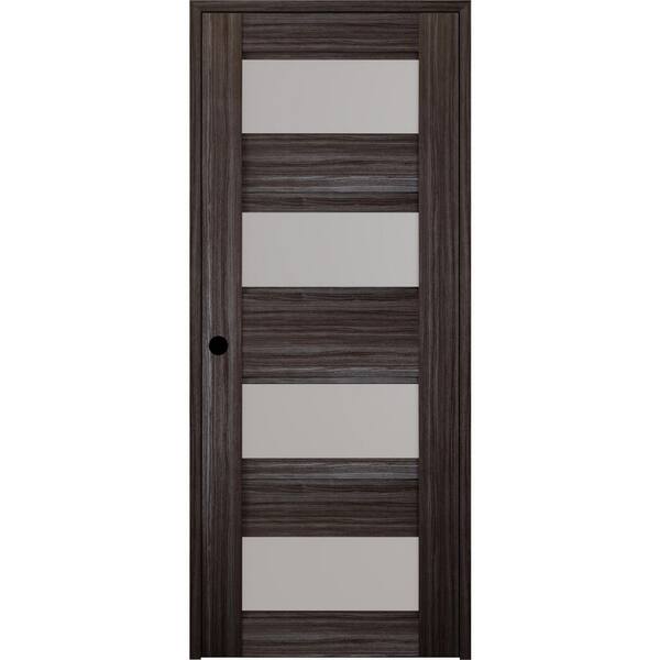 Belldinni Della 18 in. x 80 in. Right-Hand Frosted Glass Solid Core 4 ...