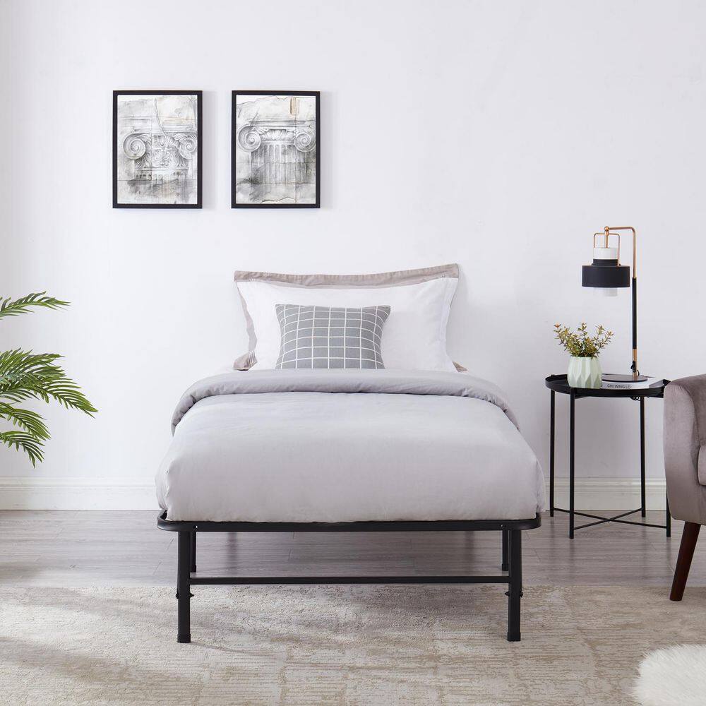 Have a question about HOMESTOCK Black Steel Bed Frame Twin Platform Bed ...