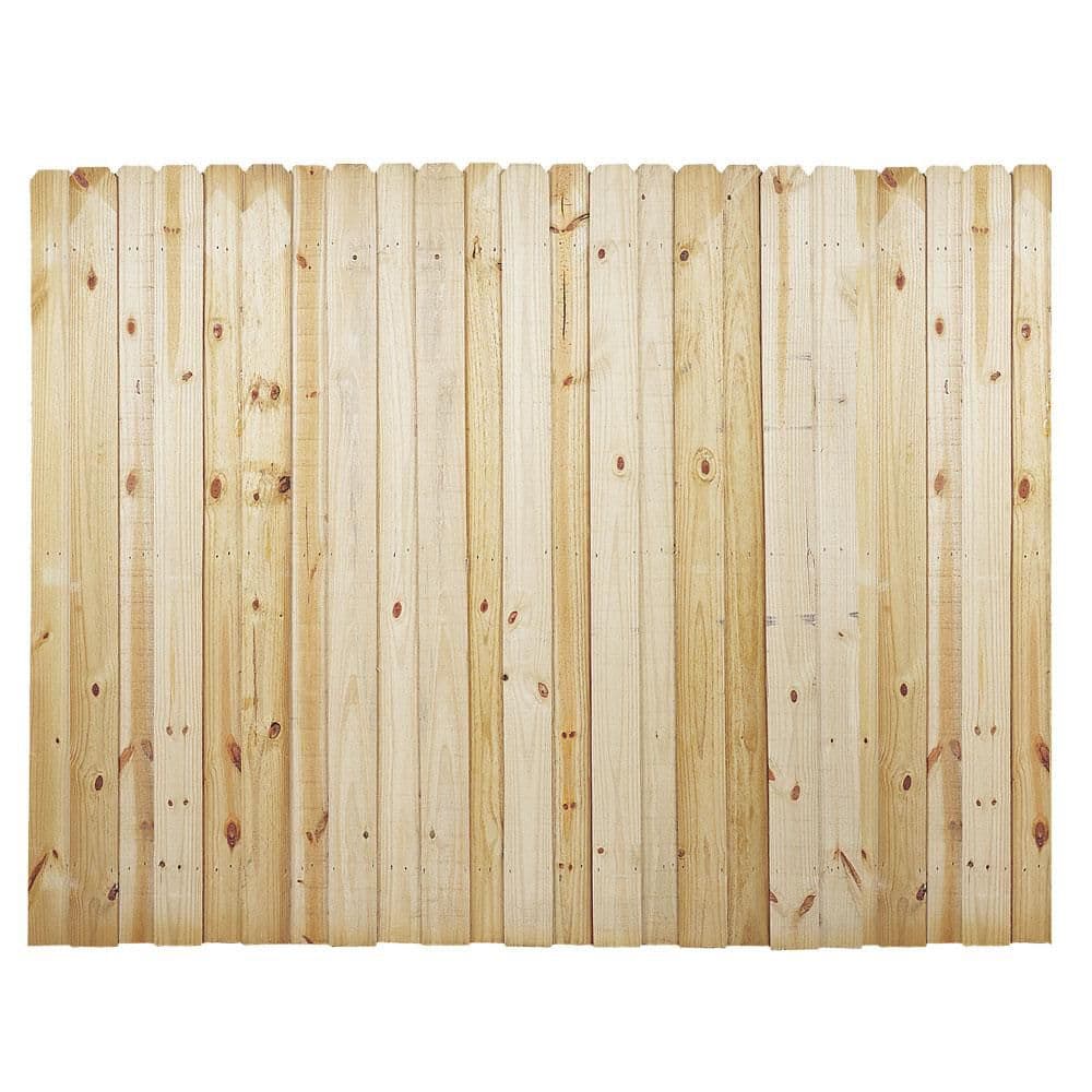 6 ft. x 8 ft. Pressure Treated 6 inch Board on Board Fence Panel (2x4 ...