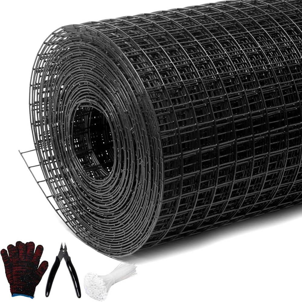 Black Vinyl Coated Hardware Cloth 1in x 36in x 100ft 17 Gauge Welded ...