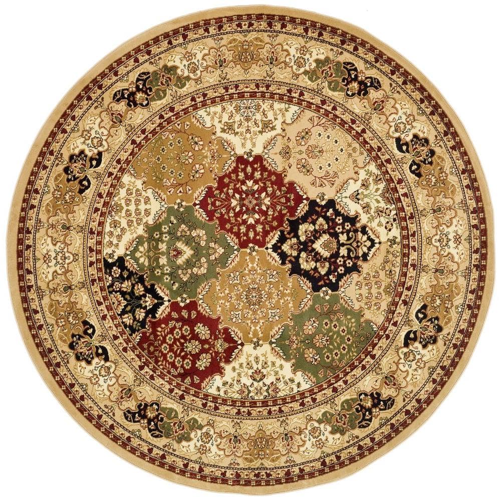SAFAVIEH Lyndhurst Multi/Black 8 ft. x 8 ft. Round Border Area Rug ...
