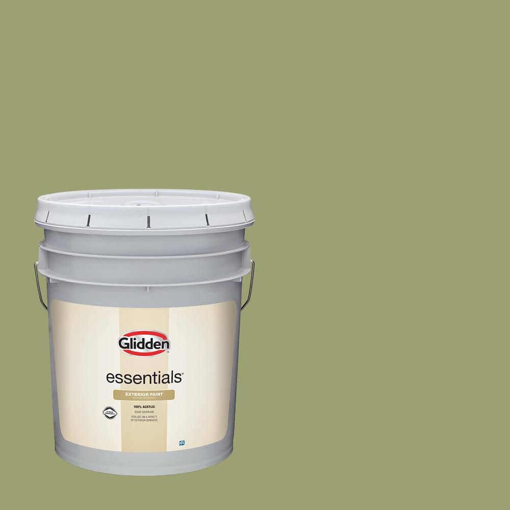 Glidden Essentials 5 gal. PPG1122-5 Dill Satin Exterior Paint PPG1122 ...