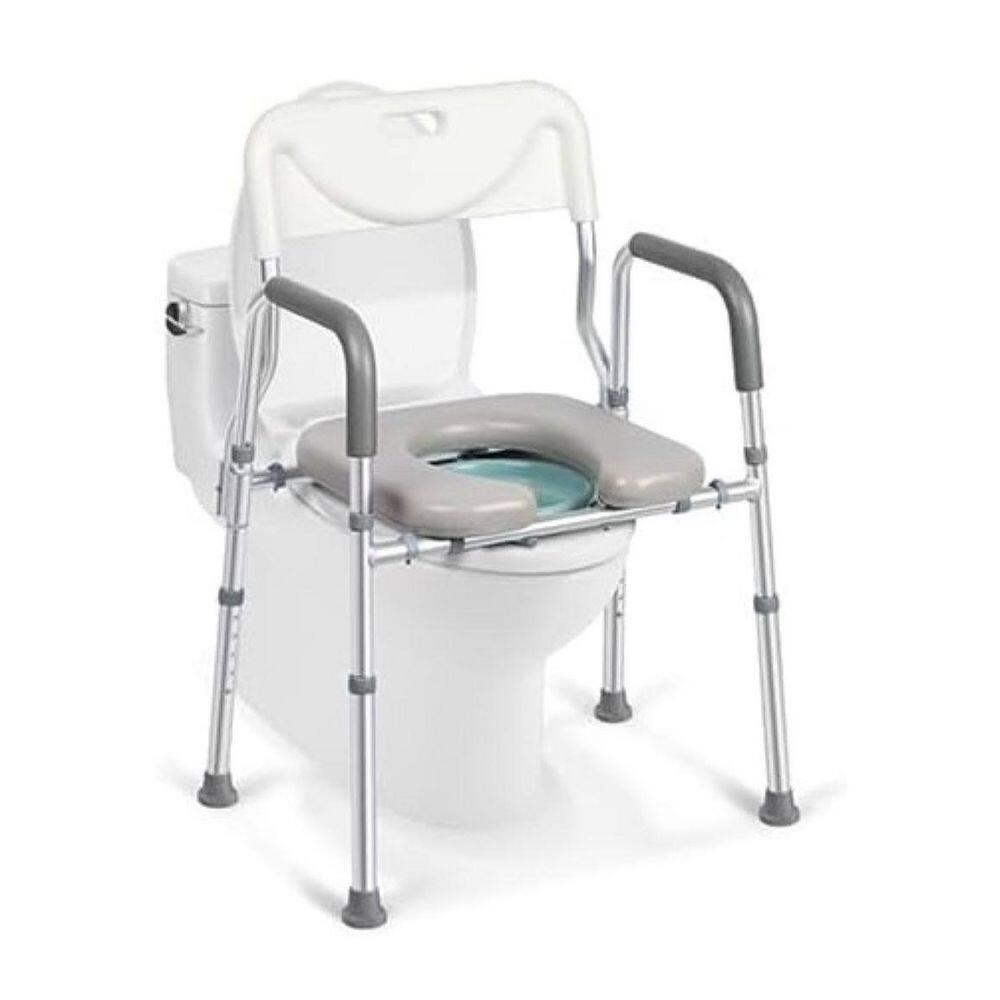 Lynzavix 17.5 in. x 20.5 in. Bedside Commode Chair with Arms Raised ...