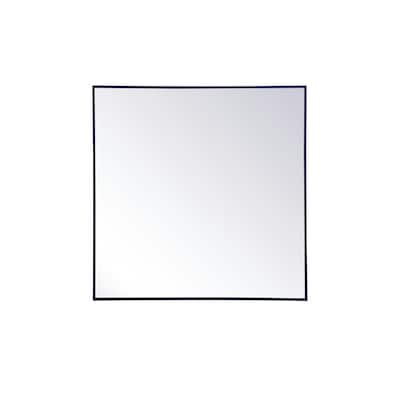 Medium Rectangle Blue Modern Mirror (36 in. H x 27 in. W) WM85472Blue ...