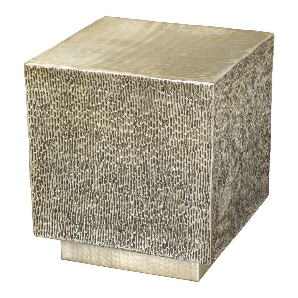 ZUO Mono 18.1 in.W Gold 20.1 in.H Square Aluminum End Table 109369 ...