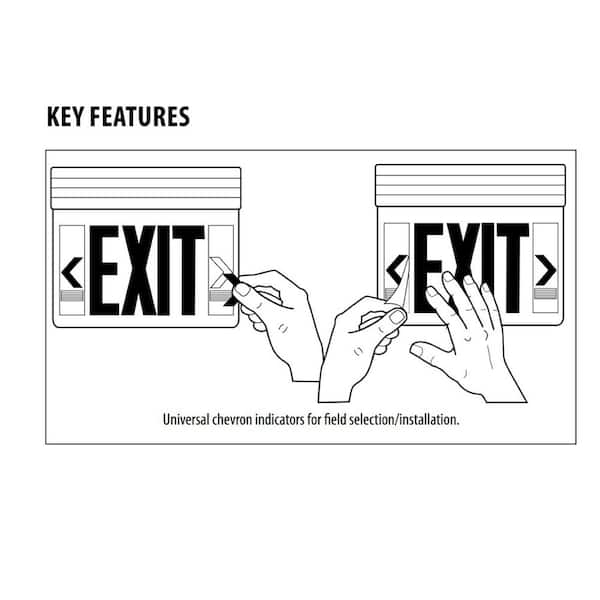 Lithonia Lighting EDG Aluminum LED Green Emergency Exit Sign EDG 1 G EL ...