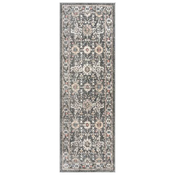 Gertmenian & Sons Heirloom Dov Gray 2 ft. x 6 ft. Oriental Border ...