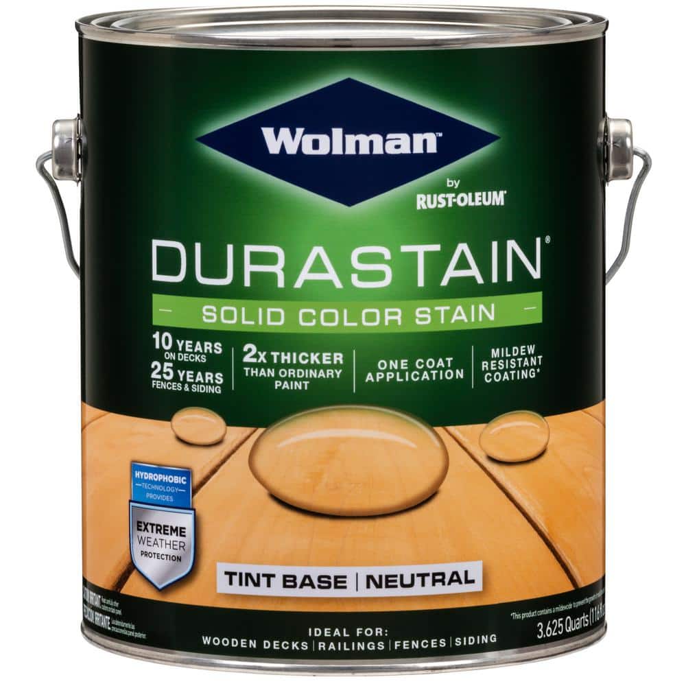Wolman 1 gal. Durastain Neutral Base Exterior Wood Solid Stain (4-Pack ...