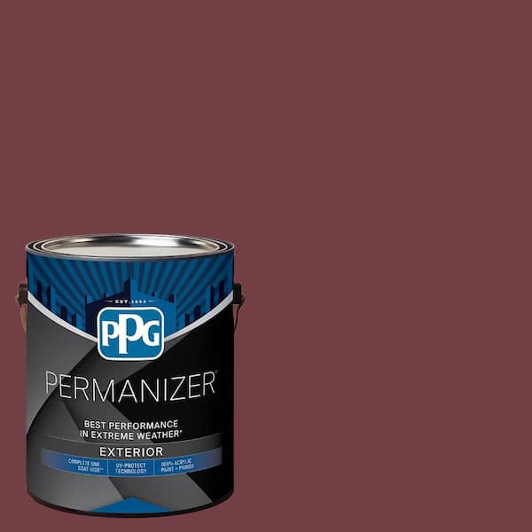PERMANIZER 1 gal. PPG13-04 Merlot Satin Exterior Paint PPG13-04PZ-1SA ...