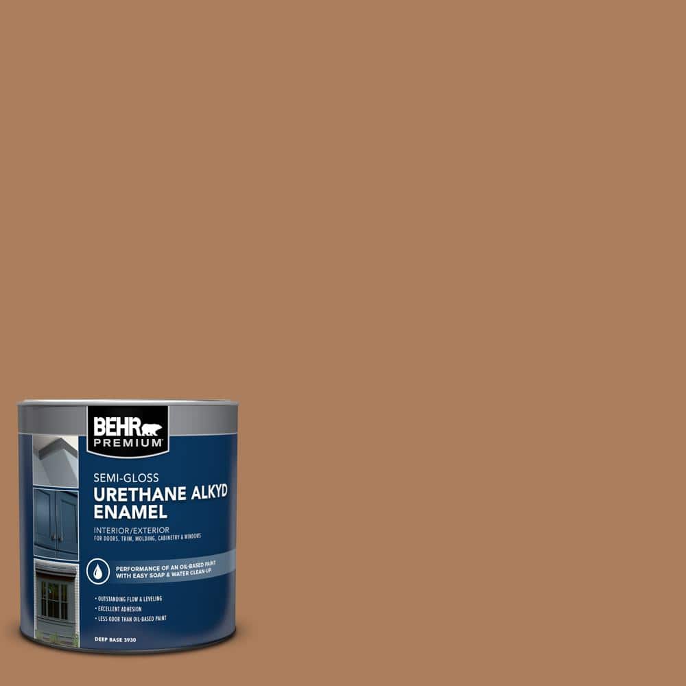BEHR PREMIUM 1 qt. #S230-6 Burnt Toffee Semi-Gloss Enamel Urethane ...