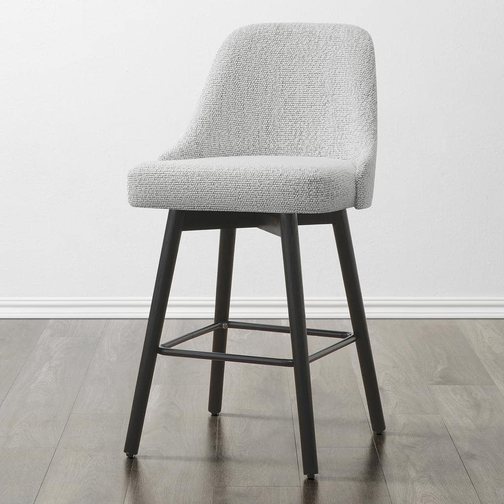 Spruce & Spring Luminara Cotton Fabric Wood Frame Swivel Counter Height ...