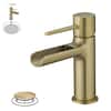 BWE Waterfall Single Handle Single Hole Modern Bathroom Faucet Bathroom Drip-Free Lavatory RV ...