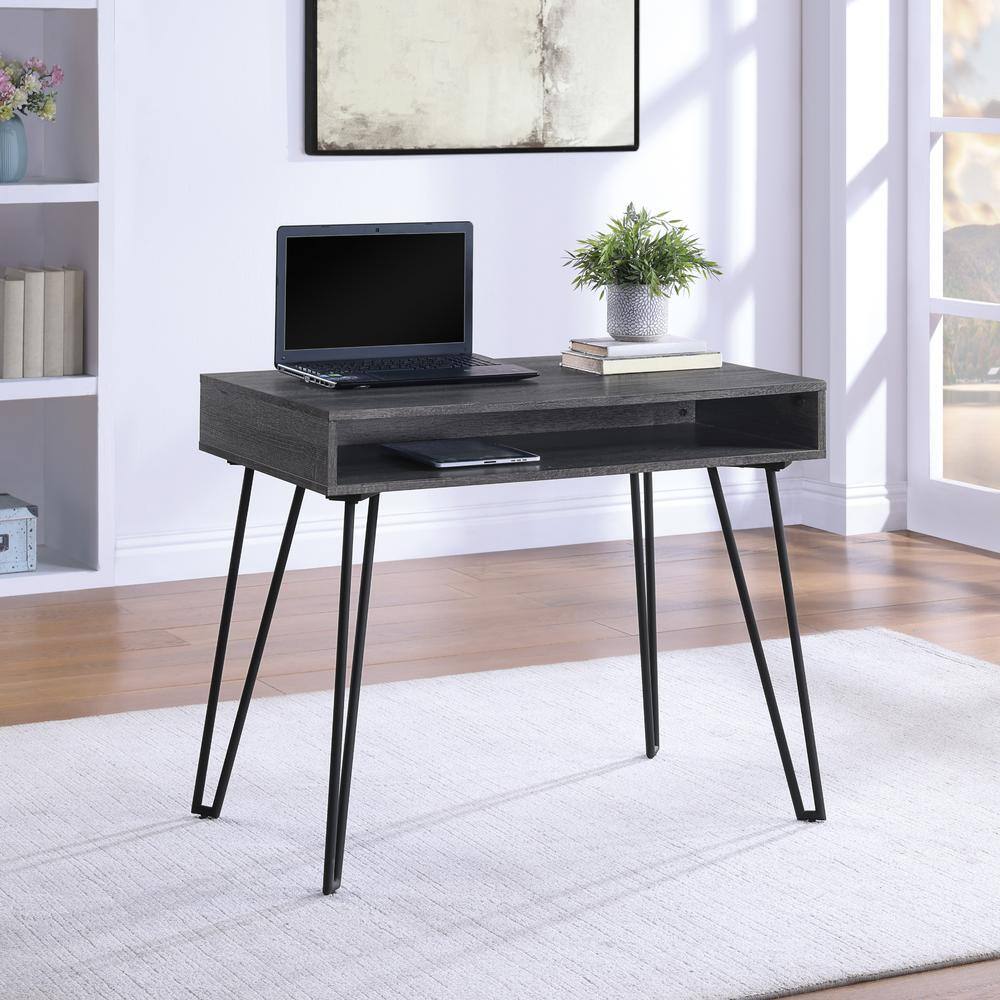 OSP Home Furnishings 35 in. Rectangular Grey Computer Desk H36-GRY ...