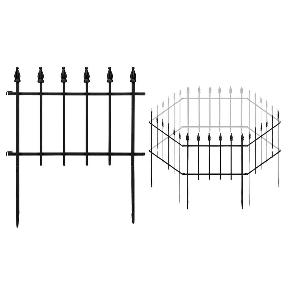 Oyezvary 19.3 in. Rustproof Metal Garden Fence Heavy Duty Decorative ...