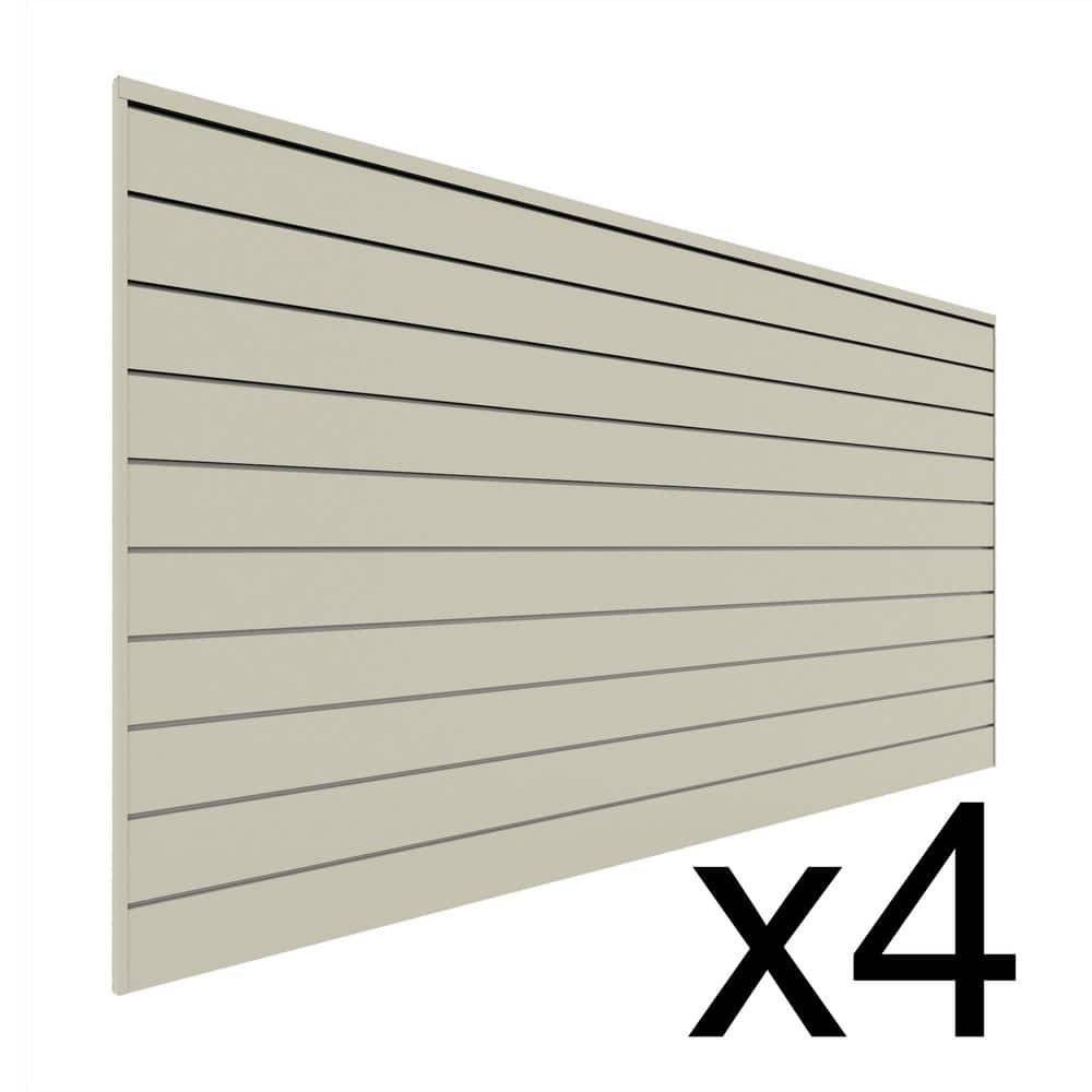 Proslat 96 in. H x 48 in. W (128 sq. ft.) PVC Slat Wall Panel Set ...