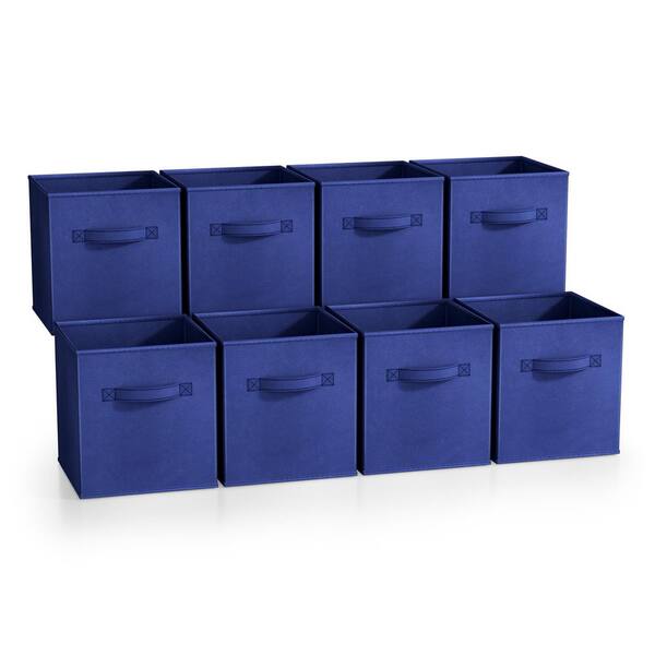 Sorbus Storage Cubes Handles, Blue 10.5 in. W x 11 in. H Fabric ...
