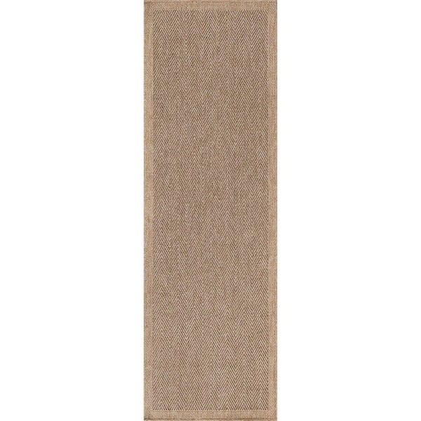 CAMILSON Easy Jute Natural 2 ft. x 7 ft. Stripes Indoor Outdoor Area ...