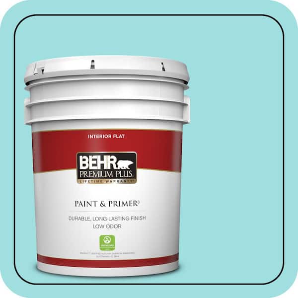 BEHR PREMIUM PLUS 5 gal. #P460-2 Tropical Waterfall Flat Low Odor ...