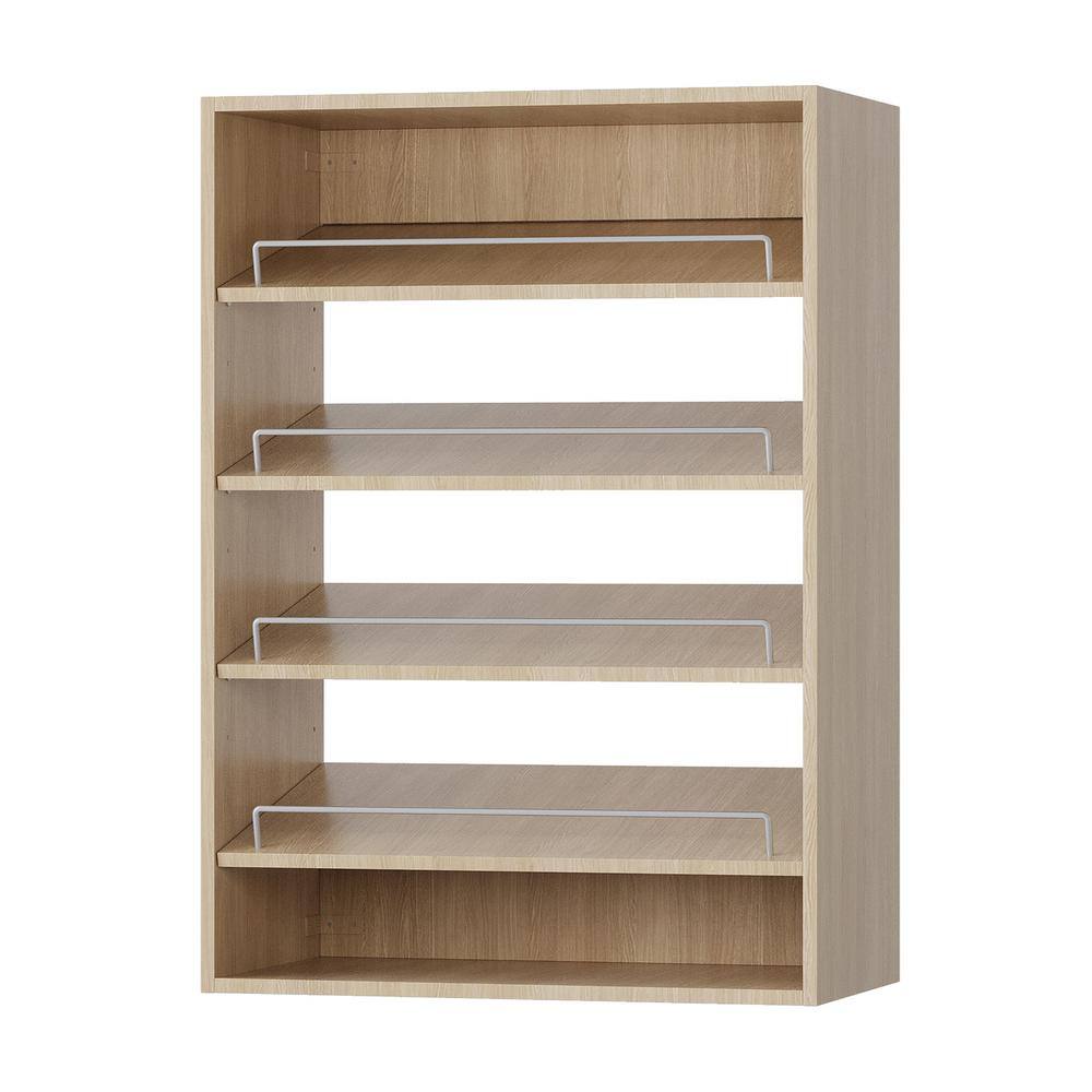 HOMEIBRO 31.5 in. W Wood Modular Adjustable, Stacking, Shoe Shelf ...