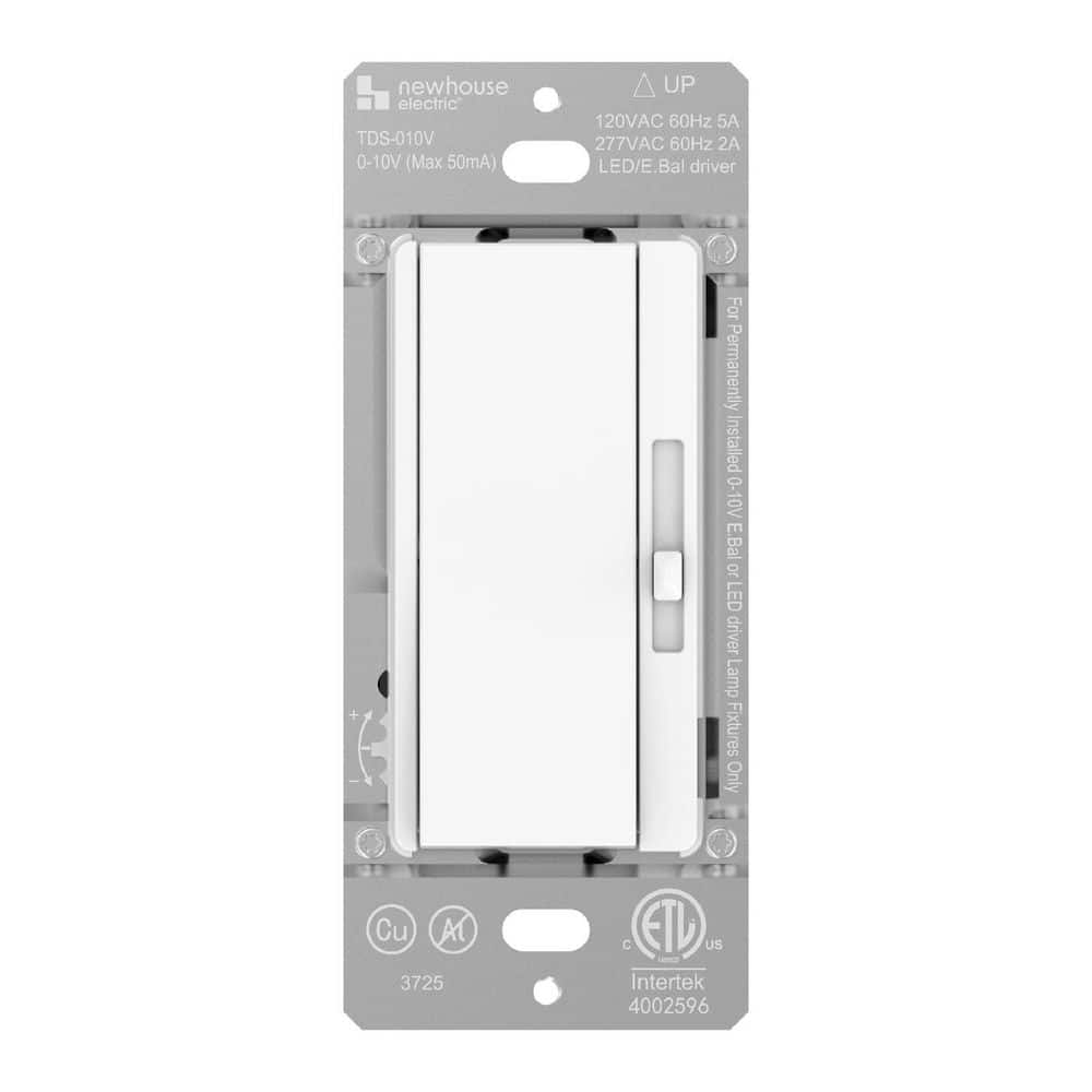 NEWHOUSE ELECTRIC White 3-Way/Single Pole 0-10V Dimmer Switch for LED ...
