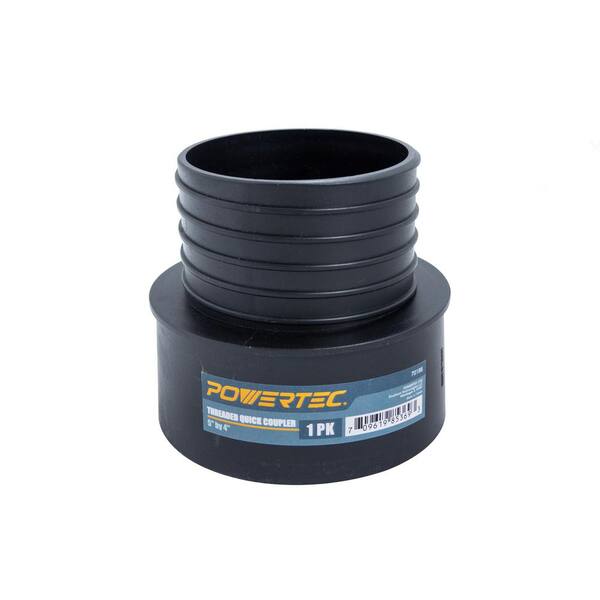 POWERTEC 5 in. x 4 in. Threaded Quick Coupler for Dust Collection ...