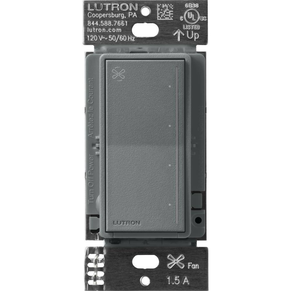 Lutron Sunnata Touch Fan Control, 4-Speed, 1.5 Amp/Single-Pole, Slate ...