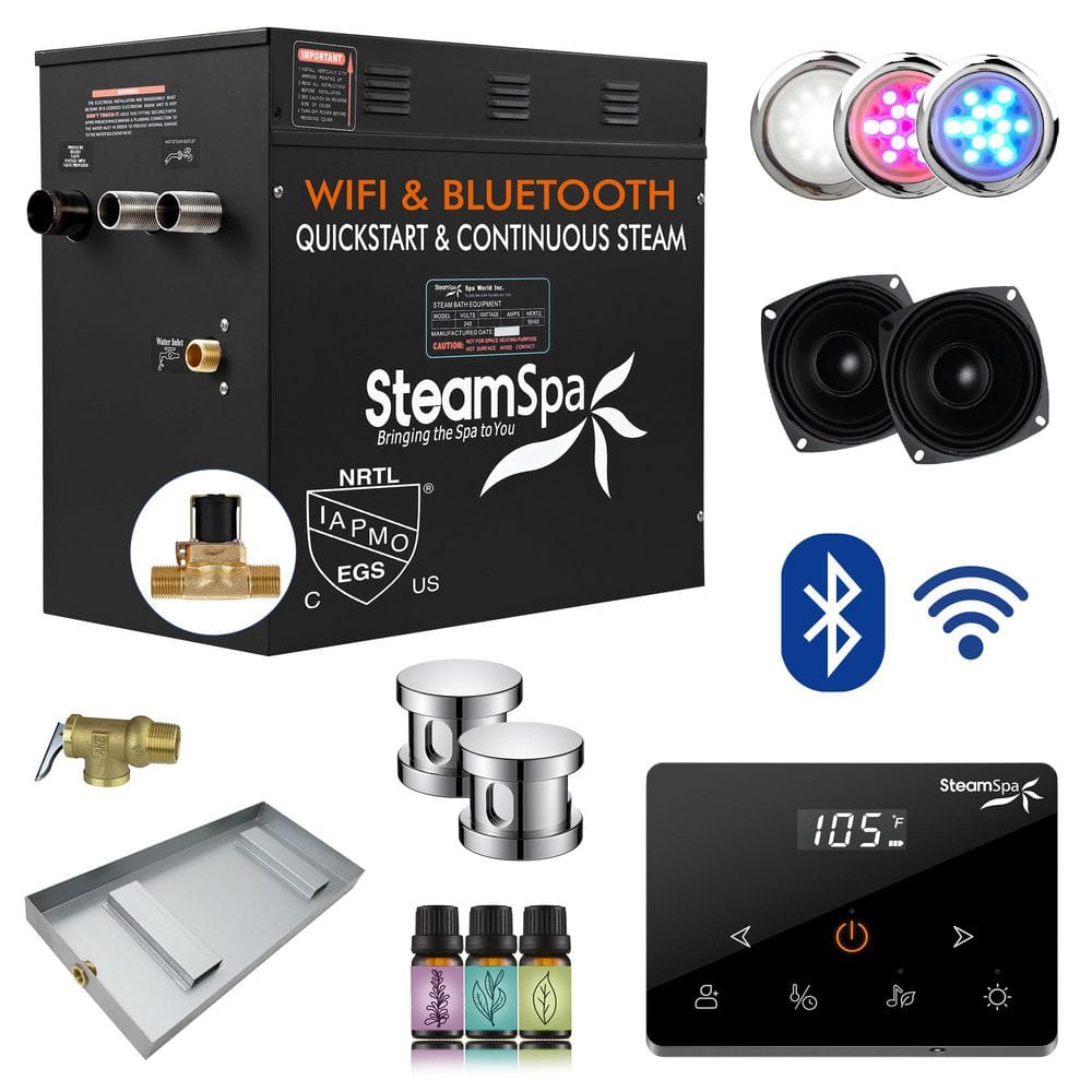 SteamSpa Black Series 10500-Watt Steam Generator with Fully Wireless ...
