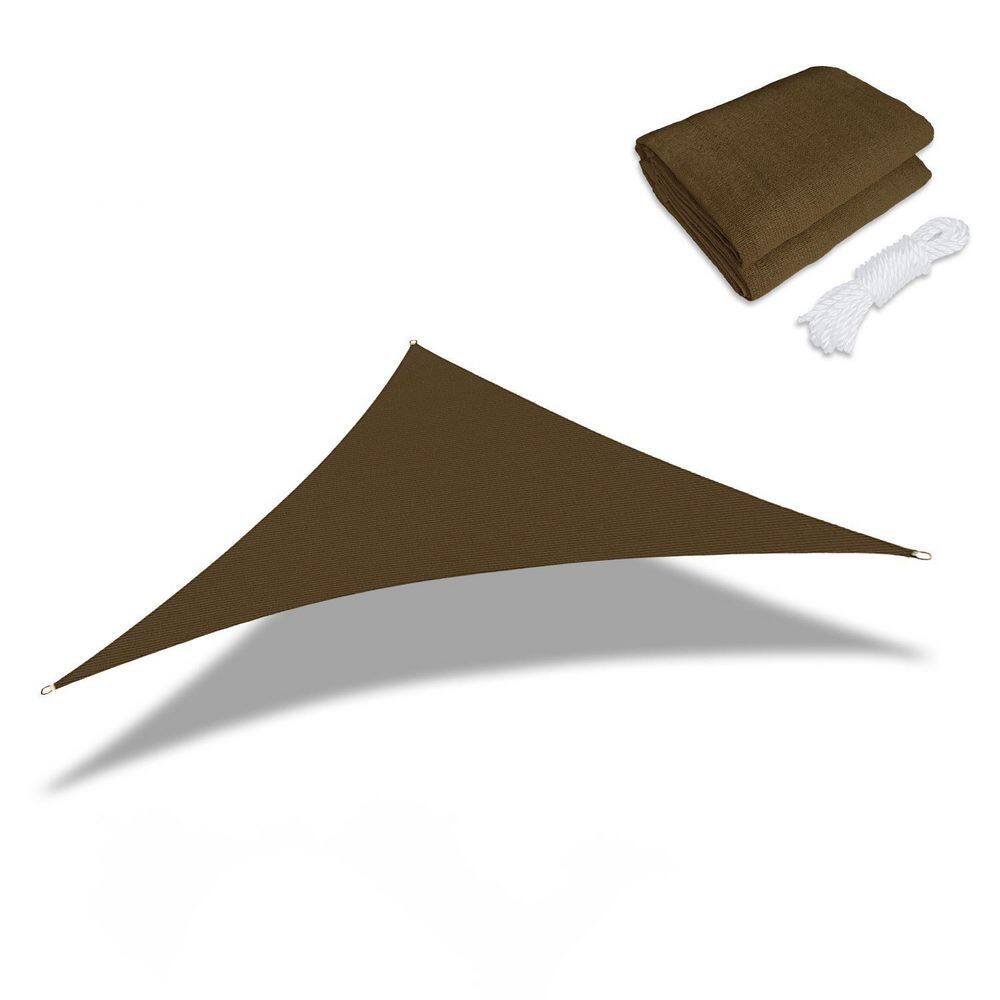 WOCK 8 ft. x 8 ft. x 8 ft. HDPE Sun Shade Sail Triangle Canopy Shades ...