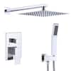GIVING TREE 1-Spray 10 in. Square Rainfall Shower Head and Handheld ...
