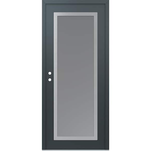 Belldinni ARGOS 37 in. x 82" Right-Hand/Inswing Frosted Glass ANTRACIT ...