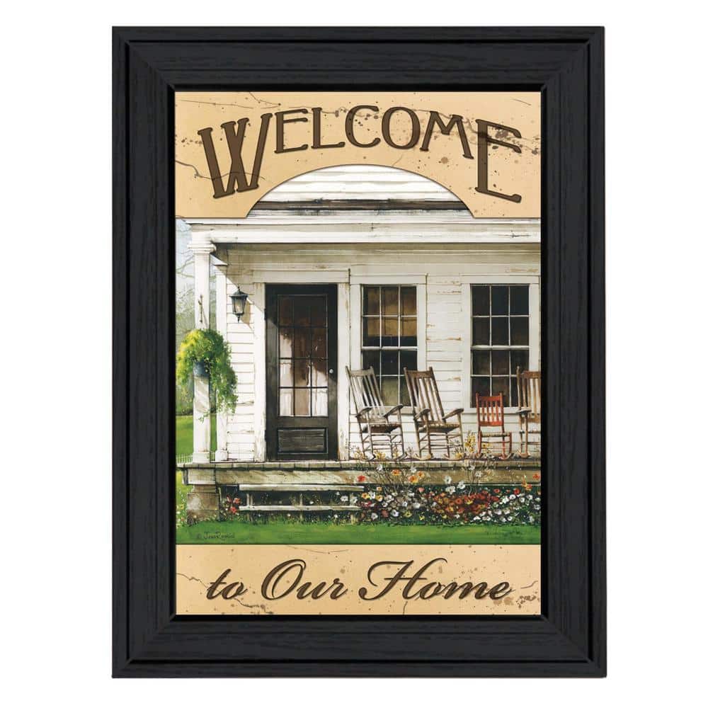 HomeRoots Charlie Welcome to Our Home 1-Piece Framed Wall Art 14 in. x ...