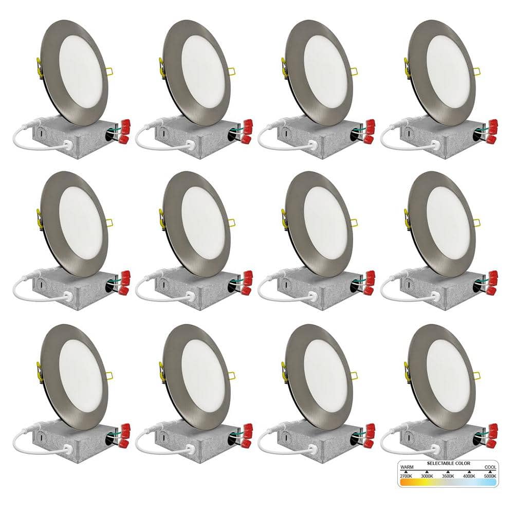 NuWatt 4 in. Nickel Trim 5CCT 27K-50K Ultra Thin Canless New ...