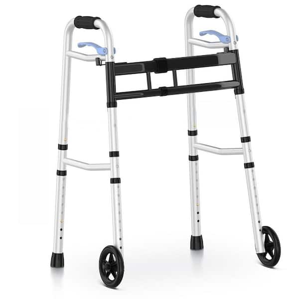Wudkey Black Aluminum Narrow Folding Walker with Trigger Release and 5 ...