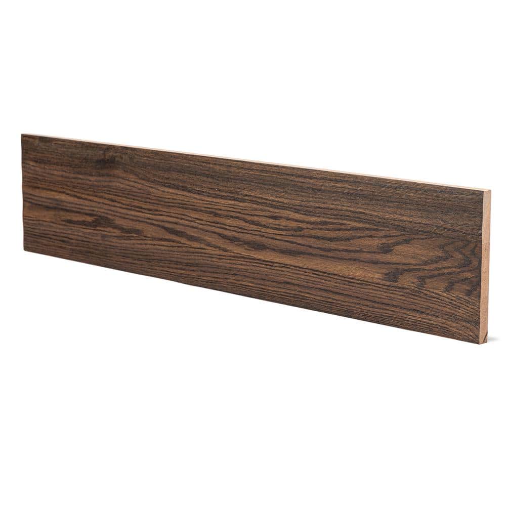 Stairtek 0.75 in. x 7.5 in. x 42 in. Prefinished Mocha Red Oak Riser ...