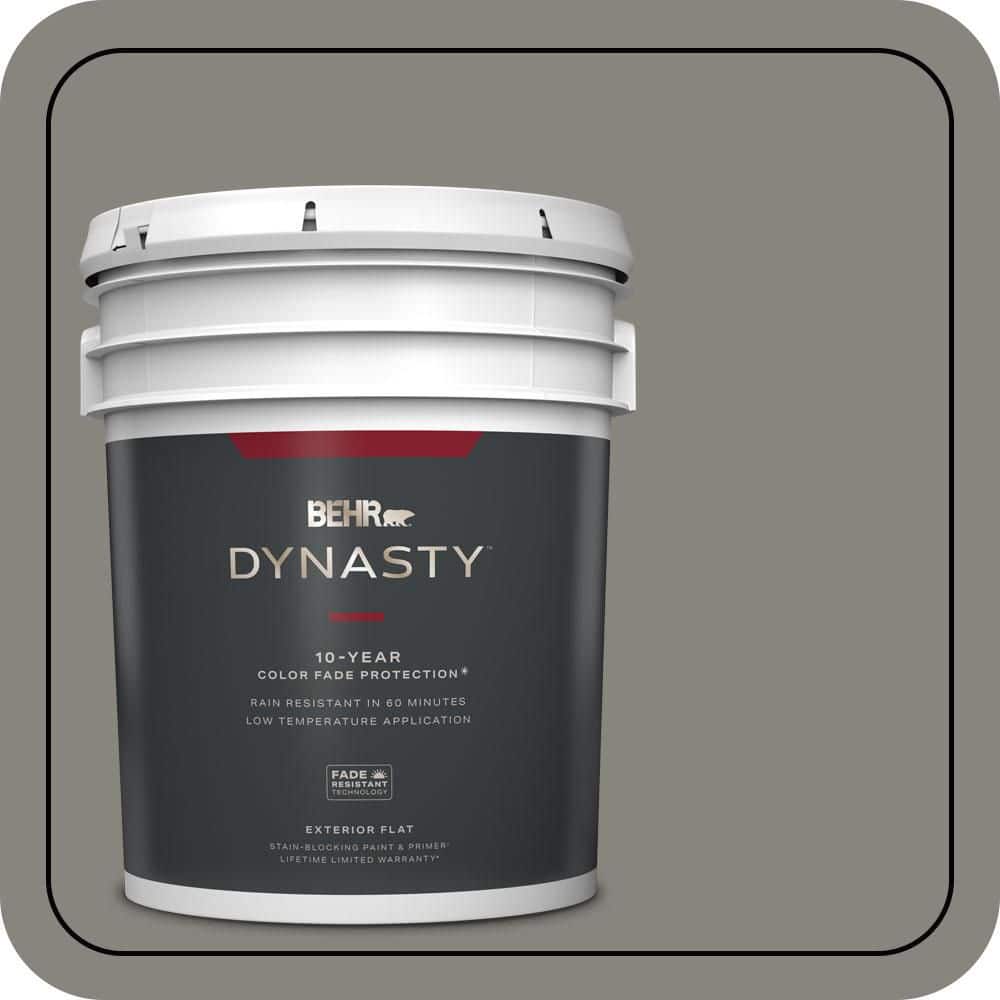 BEHR DYNASTY 5 gal. #PPU24-07 Barnwood Gray Flat Exterior Stain ...