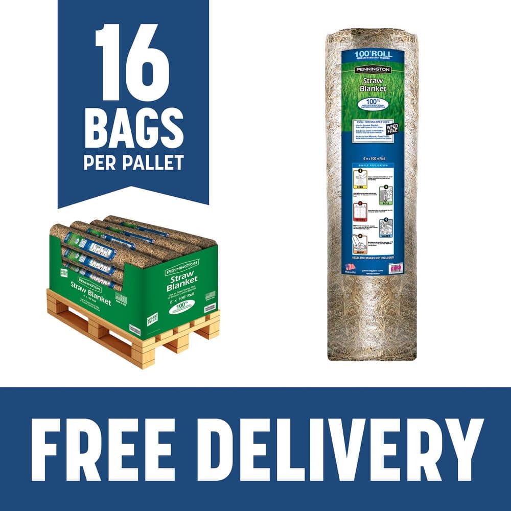 Pennington 6 ft. W 100 ft. L Wheat Straw Seed Germination Blanket ...