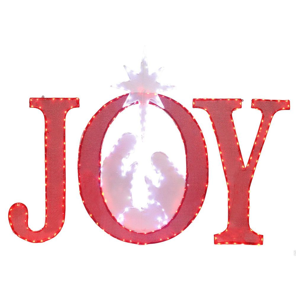 Starfree 49 in. Outdoor Christmas Decoration Joy Nativity Scene with ...