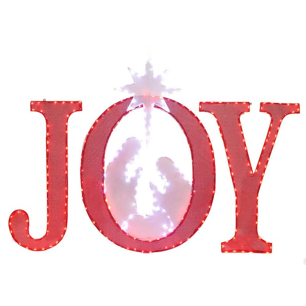 Starfree 49 in. Outdoor Christmas Decoration JOY Nativity Scene with ...