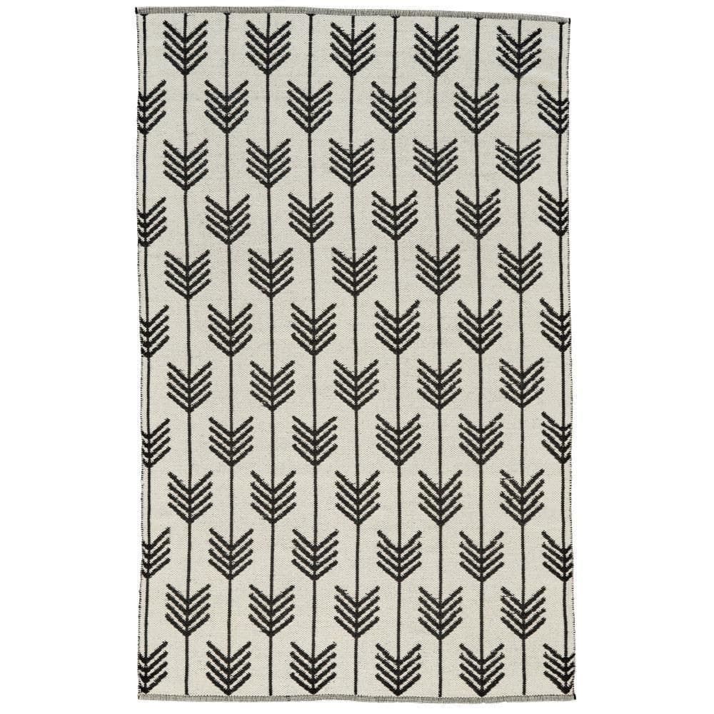 Weave & Wander Gilda Black Ivory 8 ft. x 10 ft. Arrows Wool Area Rug ...