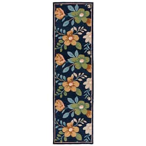 SAFAVIEH Blossom 8 ft. x 10 ft. Navy/Green Contemporary Floral Area Rug ...