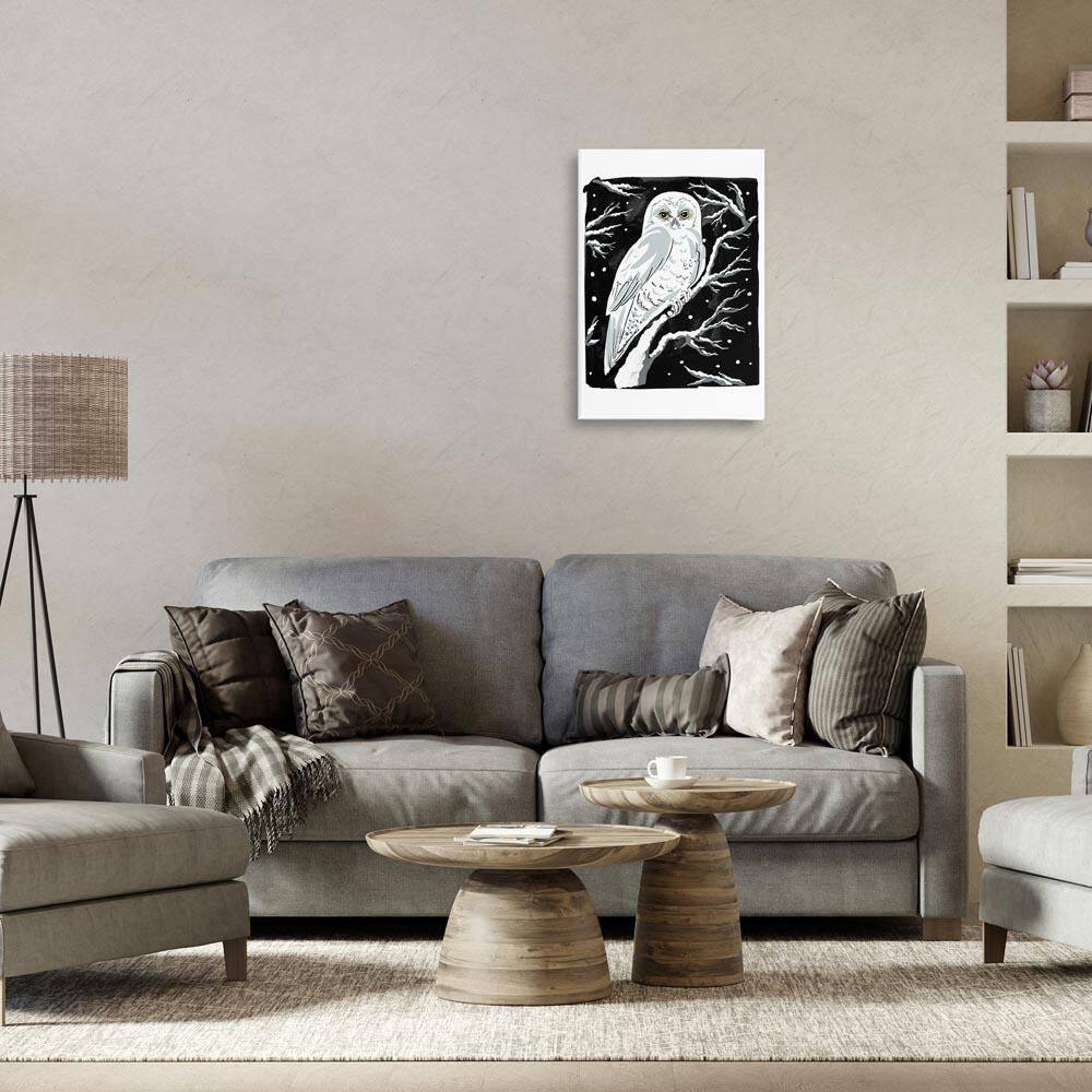 Stupell Industries Forest Owl & Calm Snowfall by Hannah Moren Unframed ...