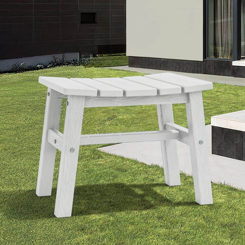 JEAREY HDPE White Plastic Outdoor Ottoman (1-Pack) PEOTM-HD-WT - The ...