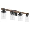 Quorum International 4-Light Vanity 32.5 in. W with Texture Black Walnut 5089-4-69 - The Home Depot