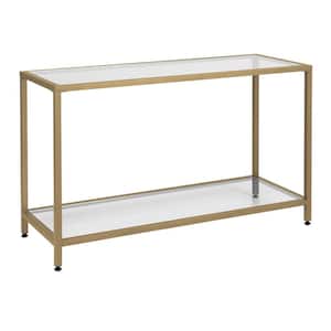 Studio Designs Home Camber Gold 2-Tier Modern Rectangle Coffee Table ...