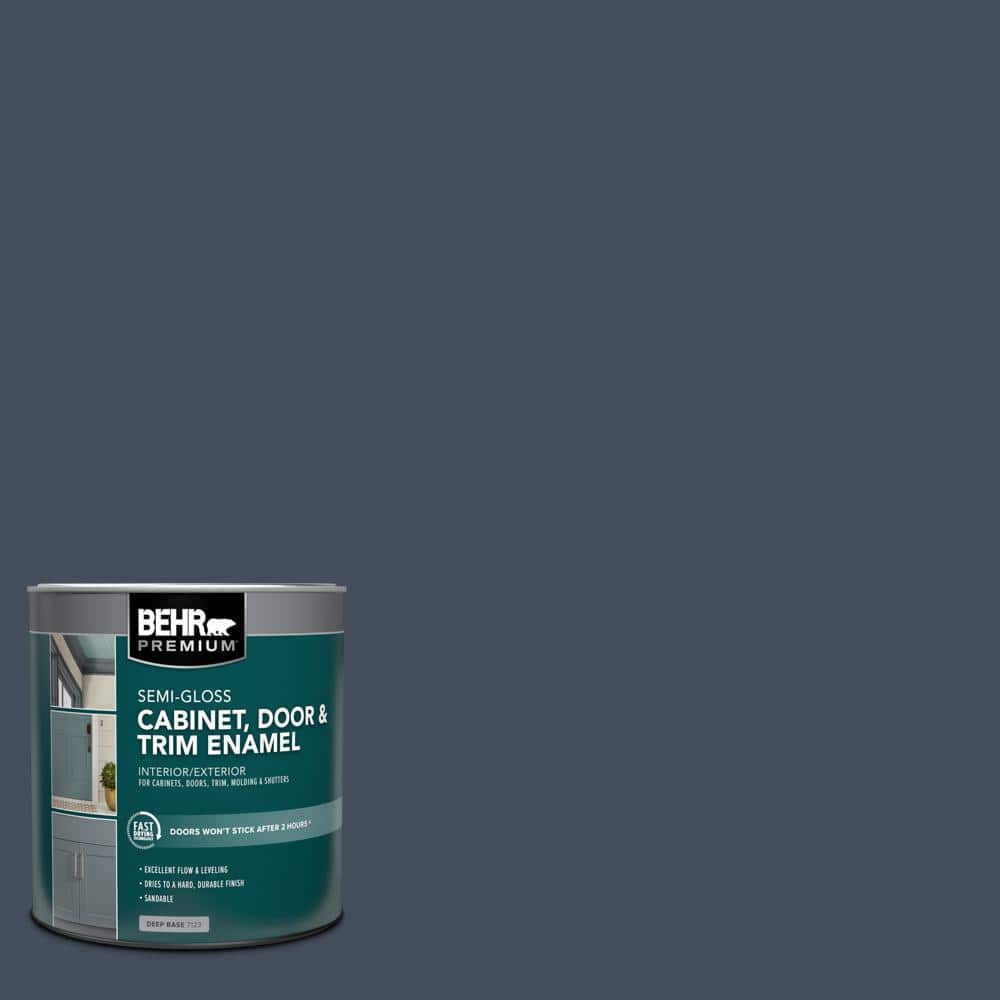 BEHR PREMIUM 1 qt. #S520-7 Night Flight Semi-Gloss Enamel Interior ...