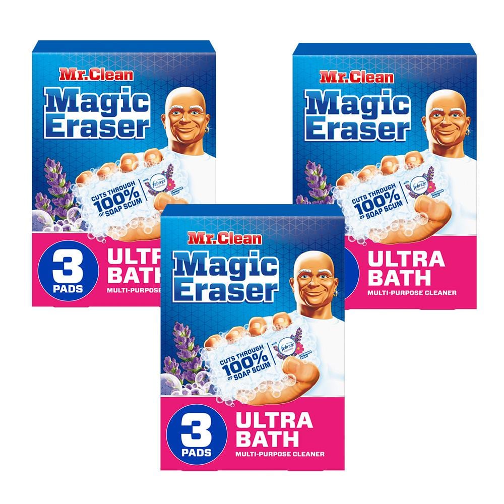 Mr. Clean Ultra Bath Magic Eraser Sponge (3-CNT, Multi-Pack 3 ...