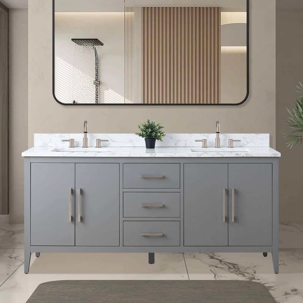 Reviews for Vanity Art 72 in. W x 22 in. D x 38 in. H Double Sink Bath ...