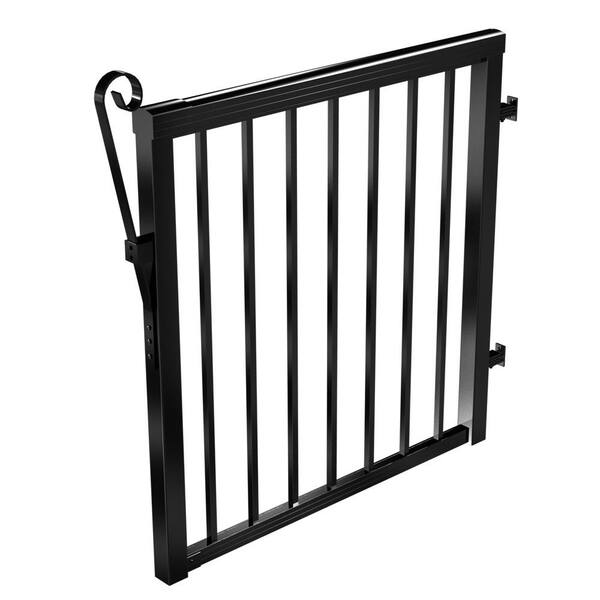 Peak Aluminum Railing 42 in. x 40 in. Black Aluminum Deck Railing ...